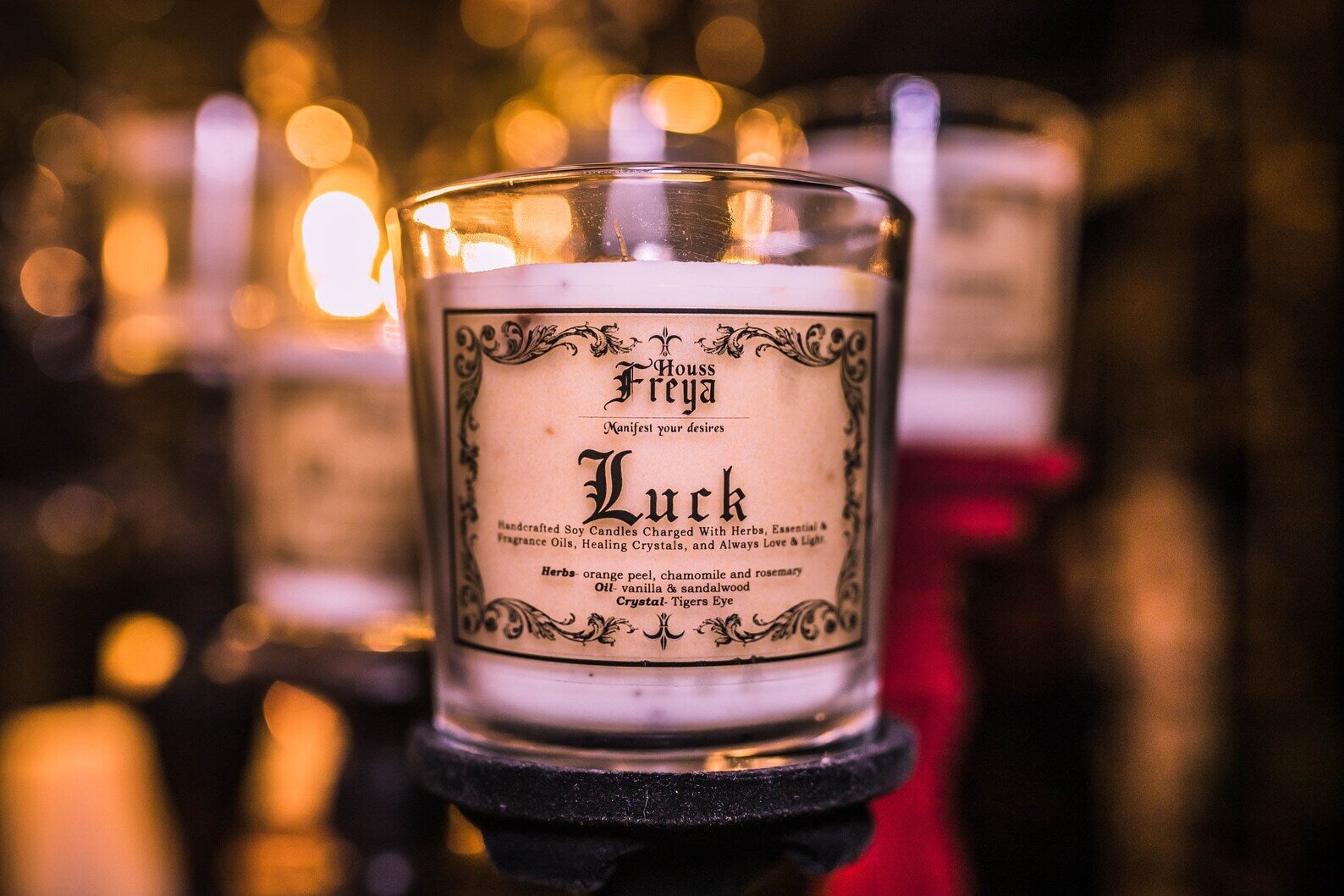 Luck Intention Candle Glass | Houss Freya | Houss Freya Apothecary